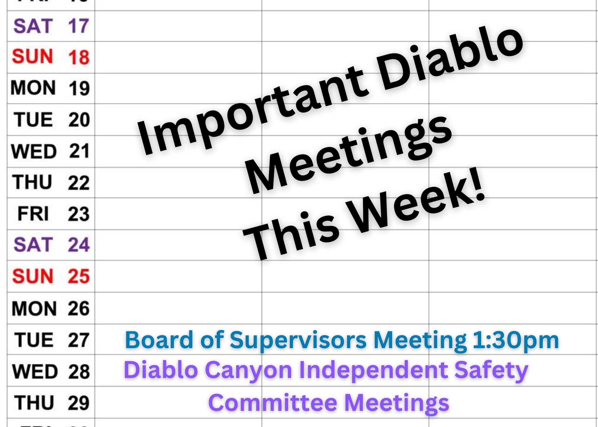 Important Diablo Meetings!